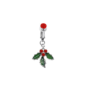 Fake Mistletoe Clip On Belly Ring